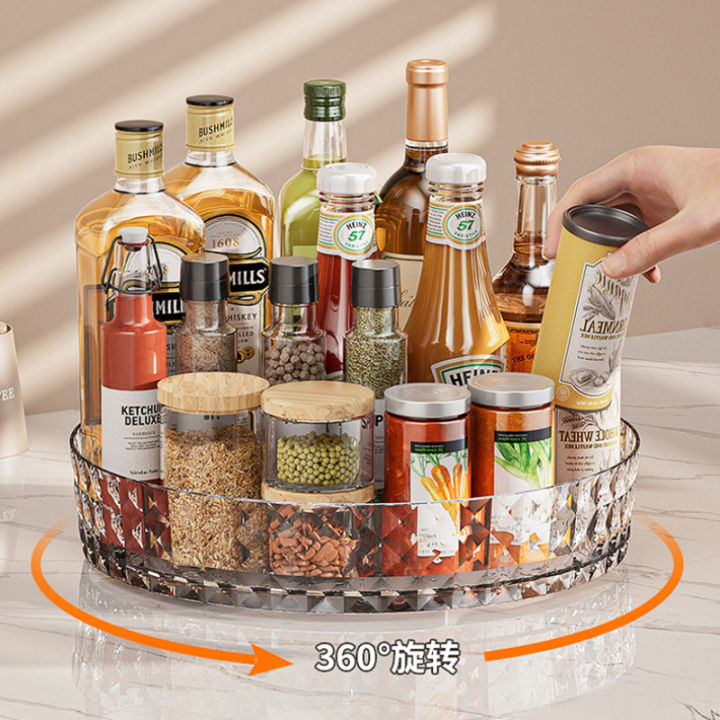 360 Rotating Seasoning Storage Rack Kitchen Storage Spice Rack Non-Slip ...