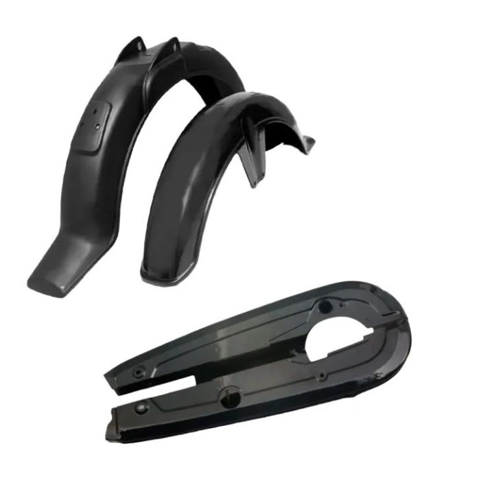 Plastic Mudguard set Black & Black Plastic Chain Cover For All 70Cc ...