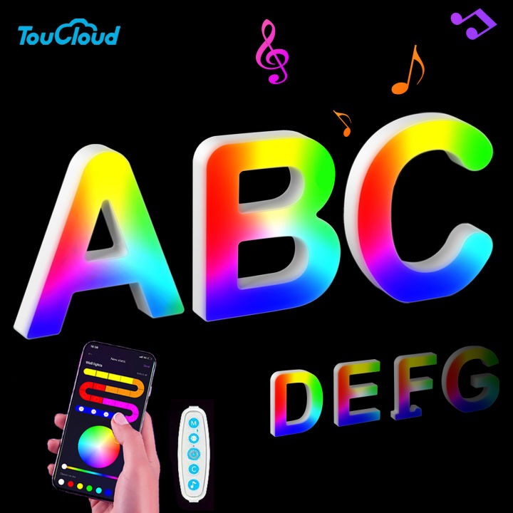 Light Up Letters LED Letter Lighted Letter Color Glitter Alphabet ...