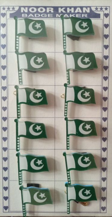 PAKISTAN FLAG SMALL BADGE FOR INDEPENDENT DAY -12 PIECES BADGES FLAG ...