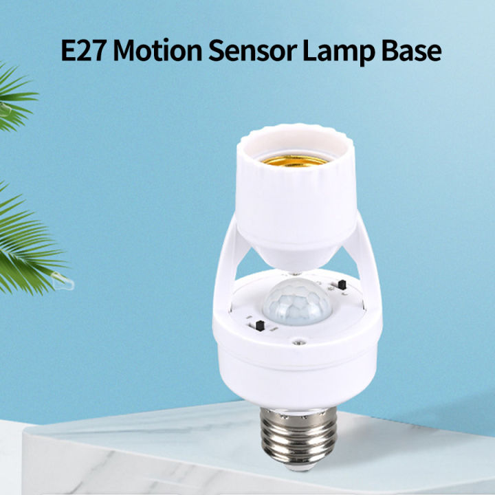Smart Led Bulb Holder with Motion Sensor E27 E26 AC 85-265V Socket Lamp ...