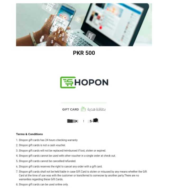 Shopon gift card | Daraz.pk: Buy Online at Best Prices in Pakistan | Daraz.pk