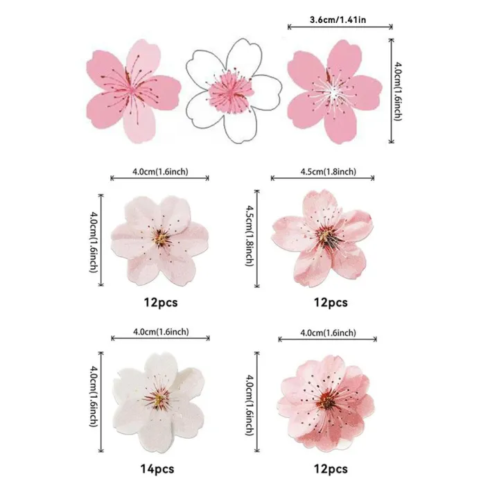 60 Pcs Edible Flowers Cake Topper Cupcake Toppers Decorations Wafer ...