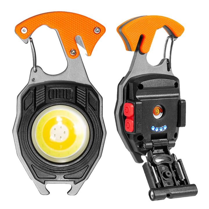 Rechargeable COB LED Work Light With Carabiner Hook Magnetic Base ...