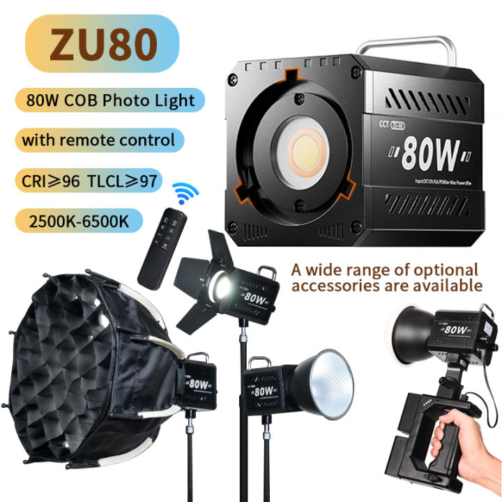 Dual Color Temperature COB Photography Light 80W Professional LED Video ...
