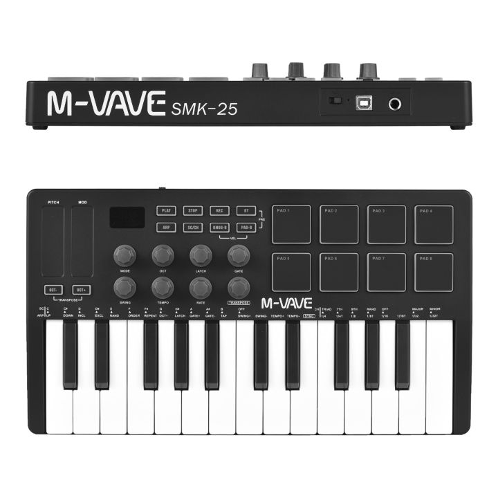 M Vave 25 Key Midi Controller Keyboard Mini Portable Usb Music Arranger Keyboard 8 Rgb Backlit