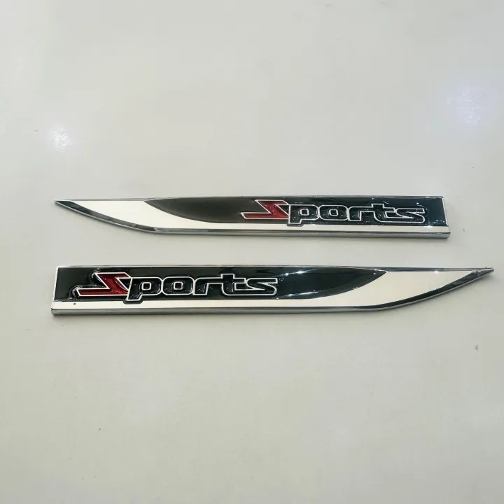2Pcs Sports Logo Emblem Blade Side Fender Badge Metal Sticker Sport ...