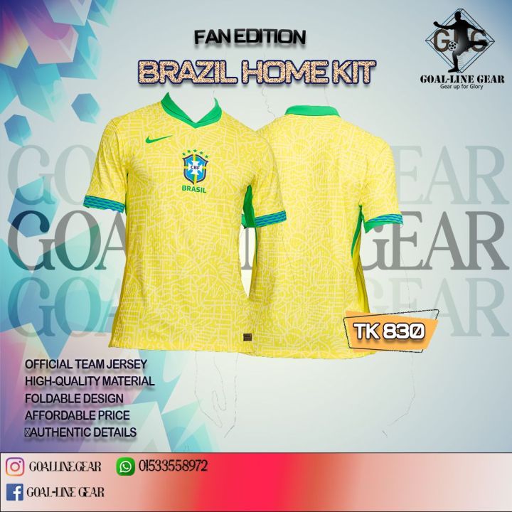 BRAZIL HOME KIT COPA 2024 FAN VERSION | Daraz.com.bd