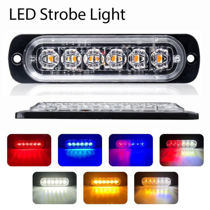 6 LED Car Police Warning Lights Stroboscopes Vehicle Supplies LED Bar ...