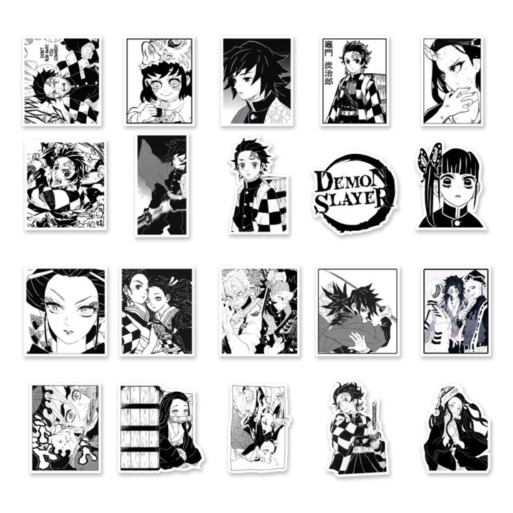 10/30/50pcs Anime Demon Slayer Kamado Tanjirou Stickers Cool Black and ...