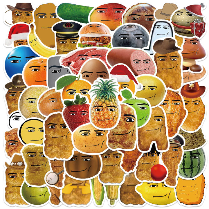58Pcs Face-Winning Smile-Chicken Nugget Meme Series Stickers Waterproof ...