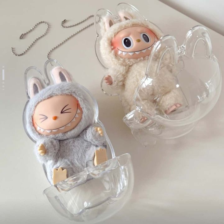 Labubu V1 V2 Thickened Doll Bag Keychain Bags New 17cm LABUBU Clear ...