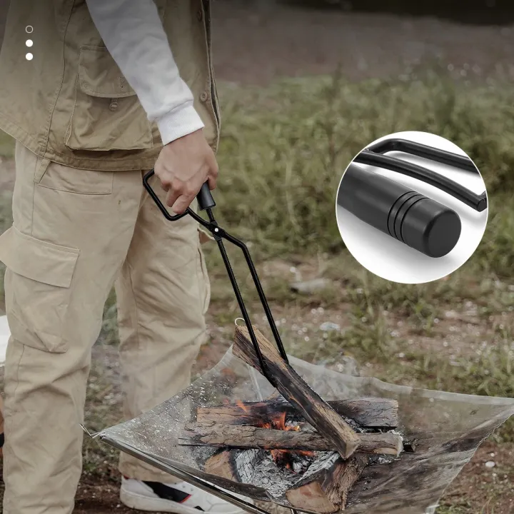 Outdoor BBQ Charcoal Clamp Portable BBQ Iron Fire Tongs Duckbill Fire ...