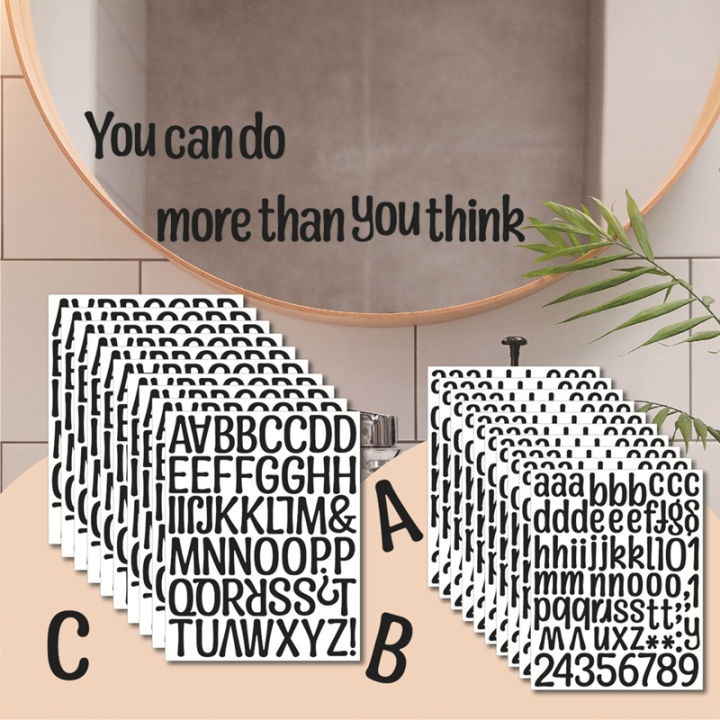2Inch Black Letter Stickers Vinyl Alphabet Number DIY Wall Decal Home ...