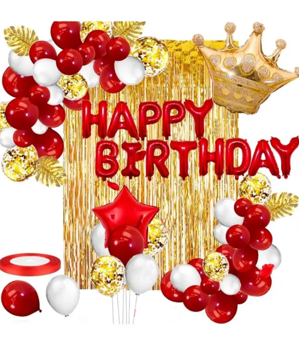 Red Birthday Decoration Items 48 Pcs Birthday Decorations Kit Red