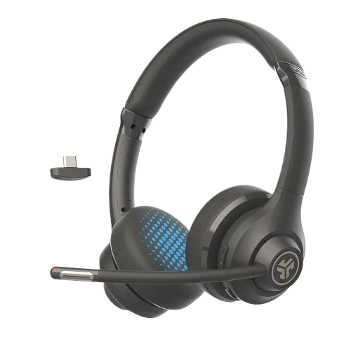 JLab Audio GO Work 2nd Gen Wireless & Wired On-Ear Headset 55+ hours ...