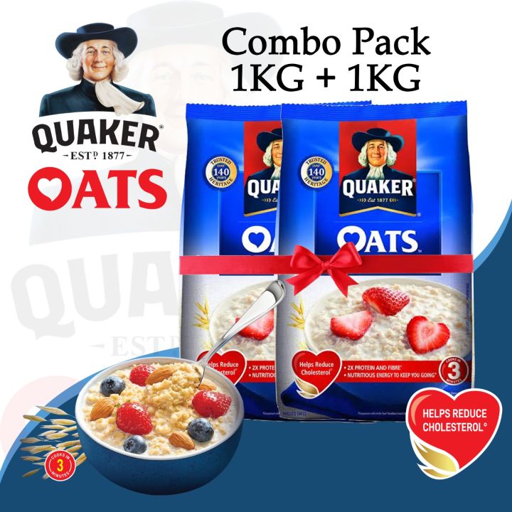 Quaker Rolled Oats Natural Wholegrain COMBO PACK 1kg+1kg | Daraz.com.bd