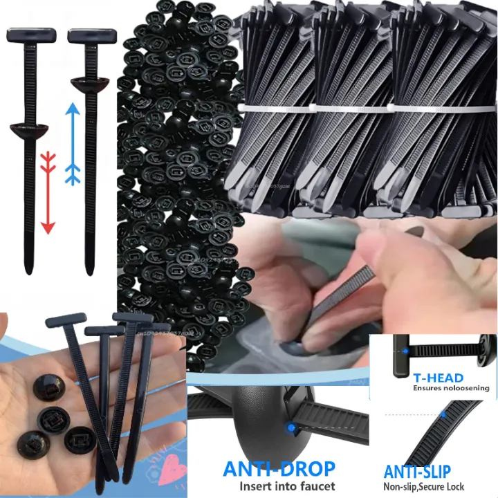 Nylon Universal Cable Tie Buckle-Heavy Duty Zip Ties Holder with Pin ...