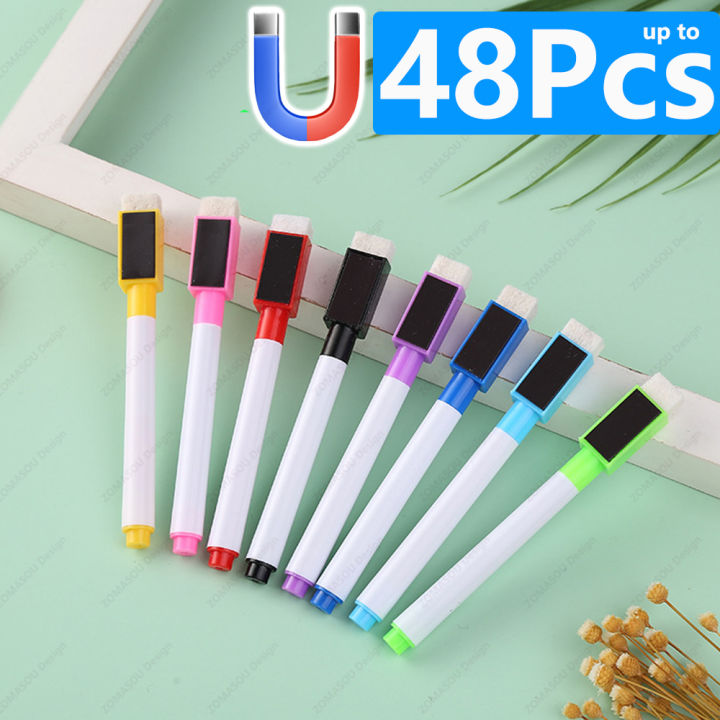 48-1Pcs Magnetic Erasable Whiteboard Pen Color Options Numbering ...