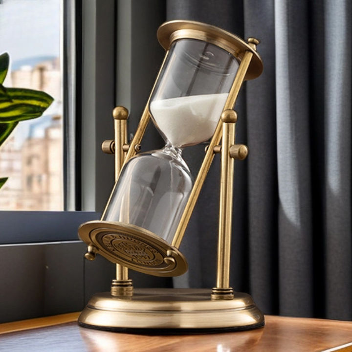 Rotating Crown Hourglass Timer Decoration with Advanced Creative Glass ...