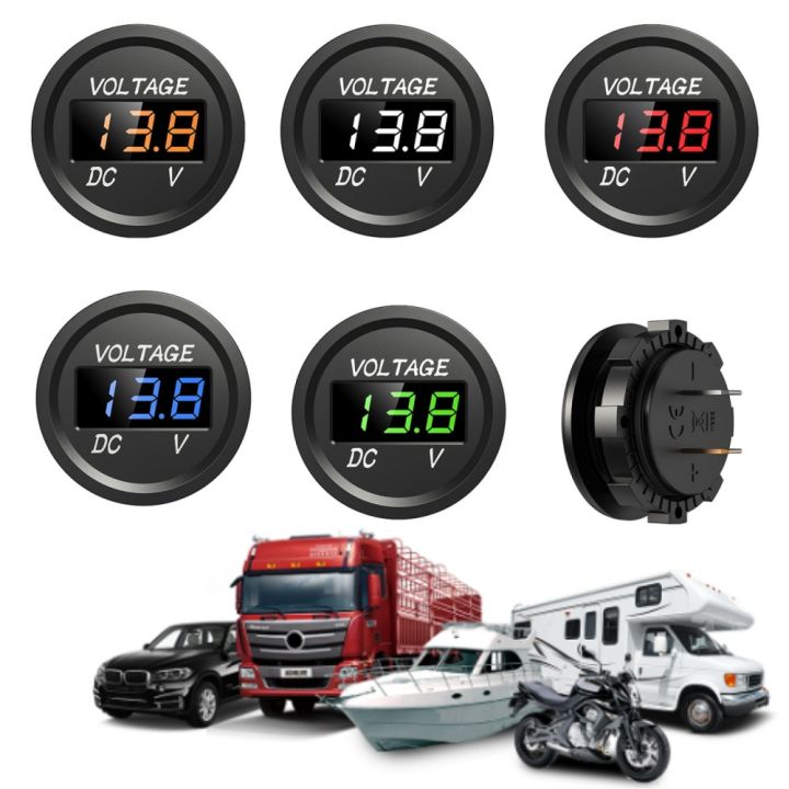 DC 5-48V Waterproof Voltmeter LED Digital Display Voltage Meter for Car ...