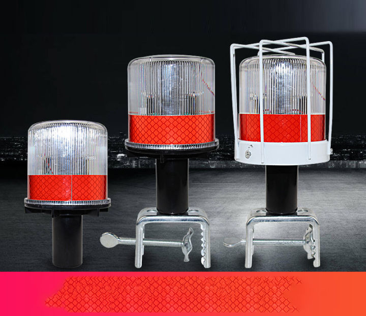 4 spoke solar LED strobe warning light road construction flashing ...