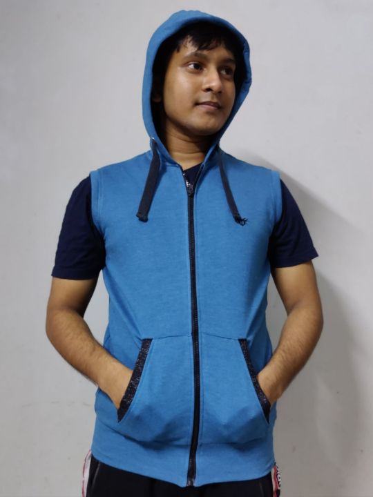 men's Sleeve Less Hoodie | Daraz.com.bd