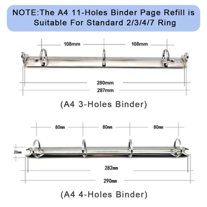 Binder Refill Clear Photo Album Pages 11-Hole A4 Photocards Sleeves ...