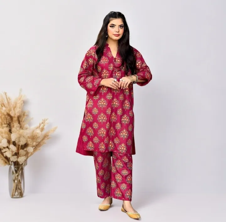 Samar Fashion stitched Printed bindi 2pc branded dress for Women and ...