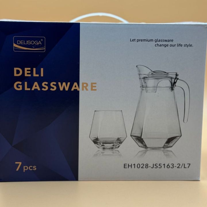 Delisoga 7 Pcs Glass Water Set, Premium Quality Glassware Water set in ...