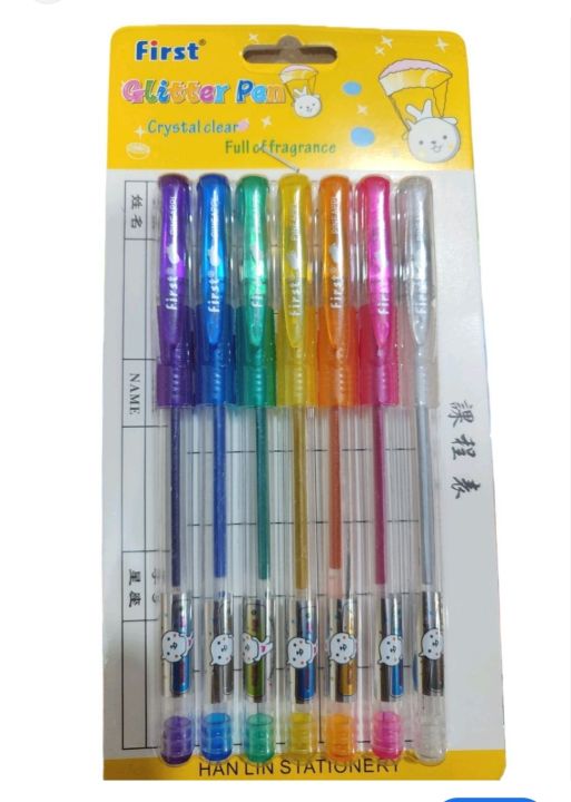 glitter marker pack of 7pen different colours shiny pen | Daraz.pk