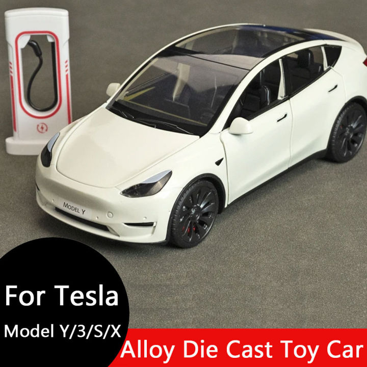 1:24 Tesla Model Y Model 3 Tesla Model S Alloy Die Cast Car Model Sound ...