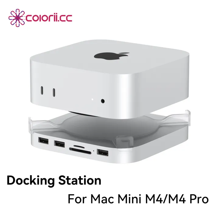 Mac Mini USB C Hub with M.2 SSD Enclosure for Mac Mini M4/M4 Pro Stand ...