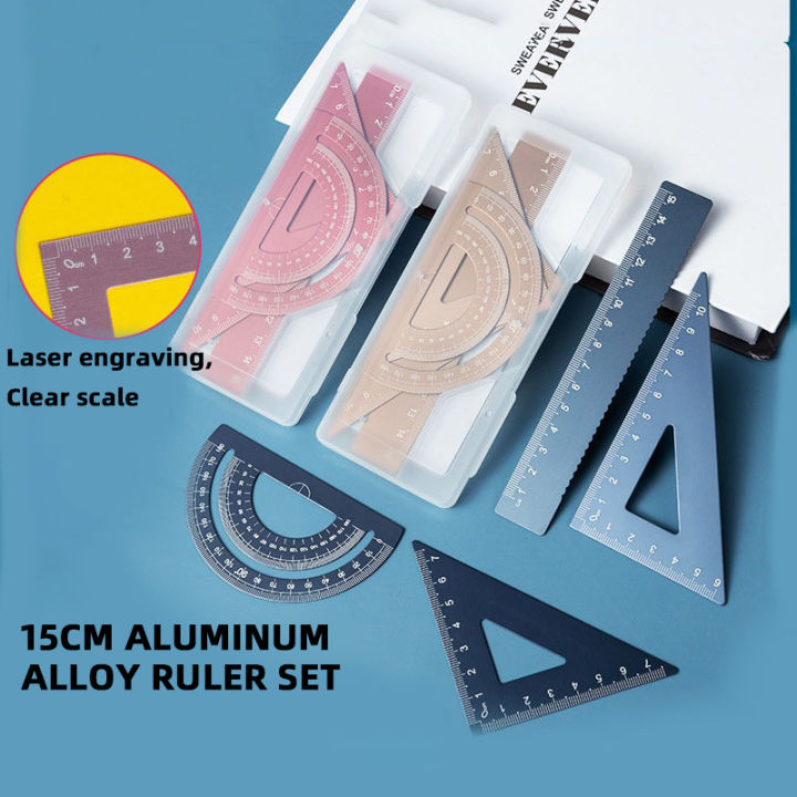 Aluminum Alloy Multifunctional Set of Rulers Rulers Triangles Metal ...