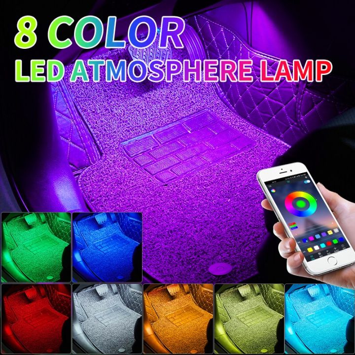 Led Car Foot Ambient Light With USB Neon Mood Lighting Music Control ...