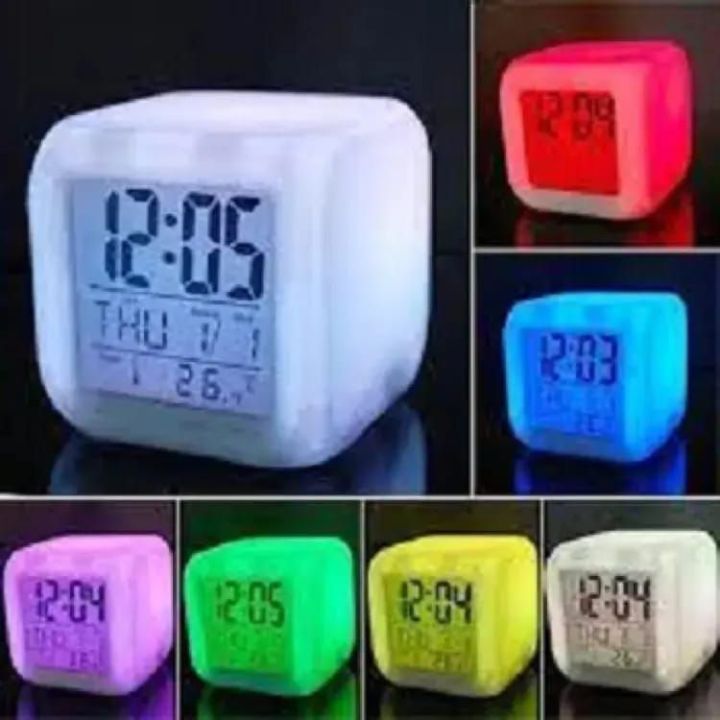Digital Table Clock 7 Color Changing Led Lights Big Size Big size ... Digital Table Clock 7 Color Changing Led Lights Big Size Big size ...