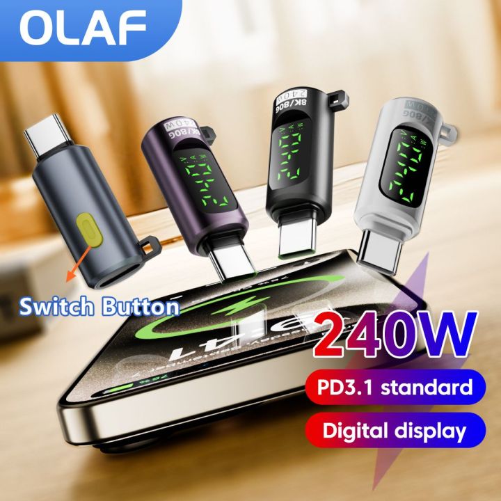 PD 240W Digital Display OTG Fast Charge Type C to Type C Adapter 80Gbps ...