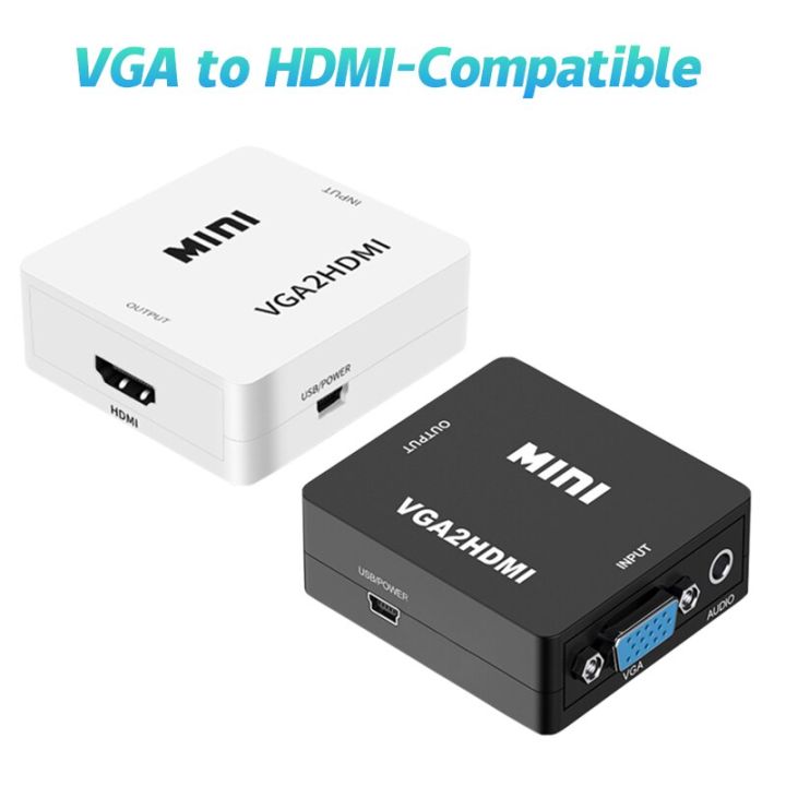 VGA To HDTV Converter VGA to HDTV Mini Box Audio Video Analog Adapter ...