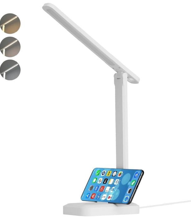 LED European rotary table lamp touch mobile phone holder with wireless ...