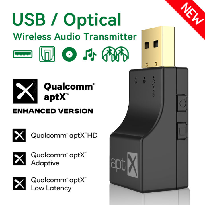 APTX USB Optical Fiber Bluetooth Audio Transmitter aptX-Adaptive/HD/LL ...