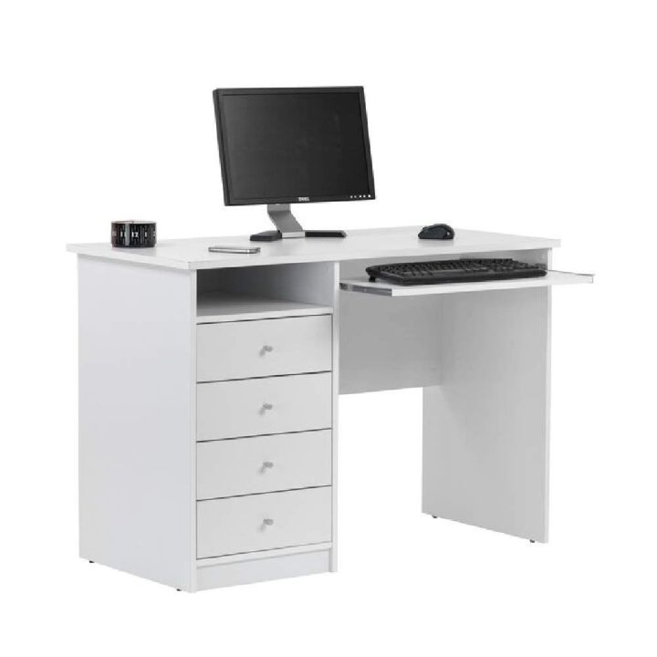 ABN-MART Modern White Study Table with Storage by Ikon | Daraz.pk