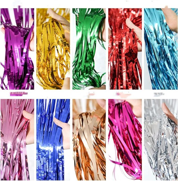 Fringe curtains Rain All color you want Silk Color Strip Bright Gold ...
