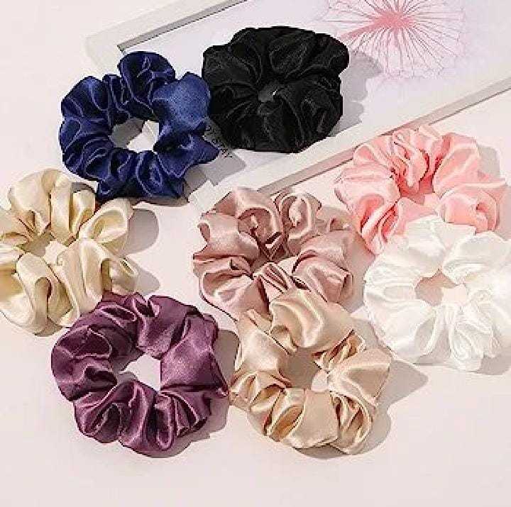 3 pcs Elegant Women ( pack of 3 random Colors ) Ponytail Scrunchies ...