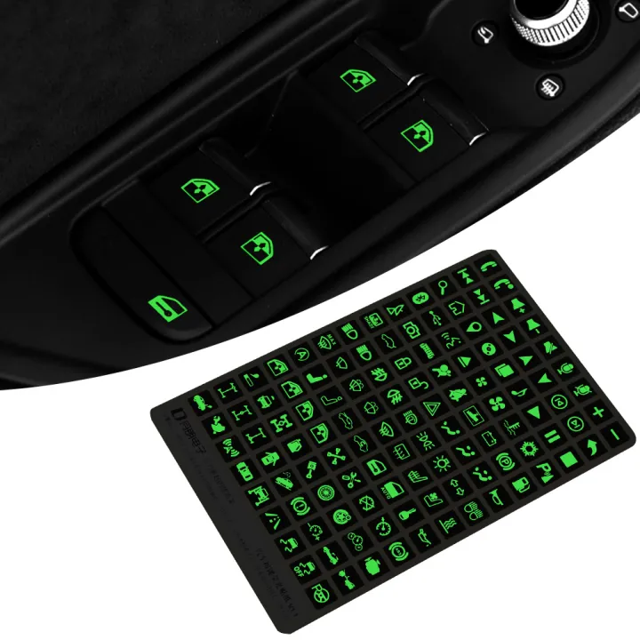 Luminous Labels Car Stickers Interior Decals Door Switches Panel Dash ...