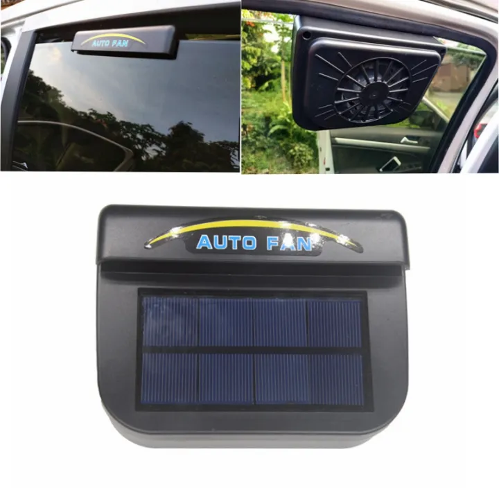 Auto Solar Powered Fan Portable Window Windshield Cooler Energy Saving ...