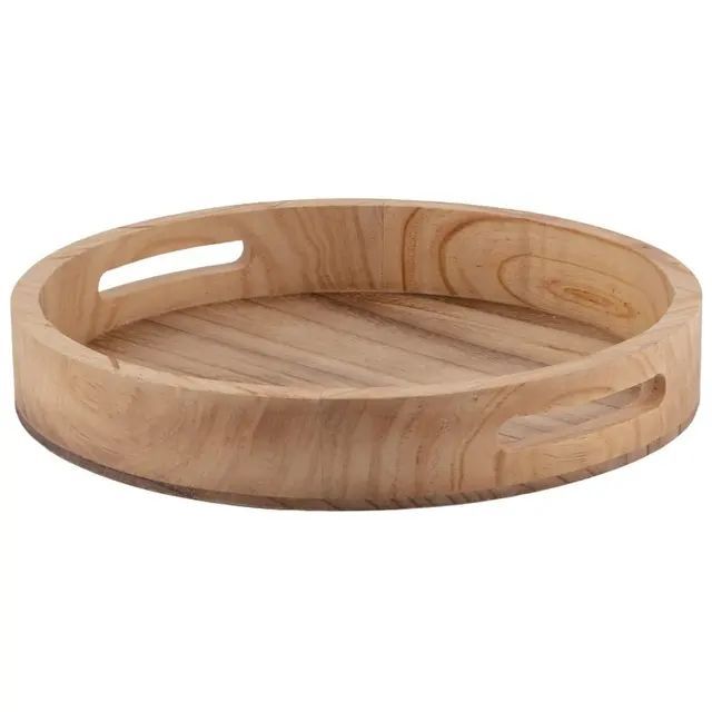 12 inch long 2 inch height natural wooden ottoman tray wood serving ...