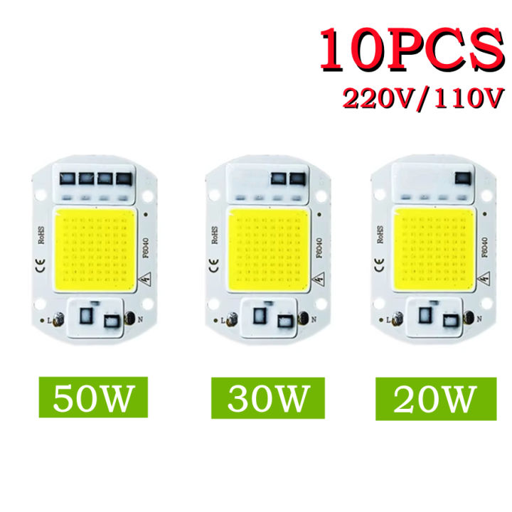 10PCS 50W 30W 20W LED COB Chip 220V Led Chip No Need Smart IC Driver Diode Chip Beads for Flood ...