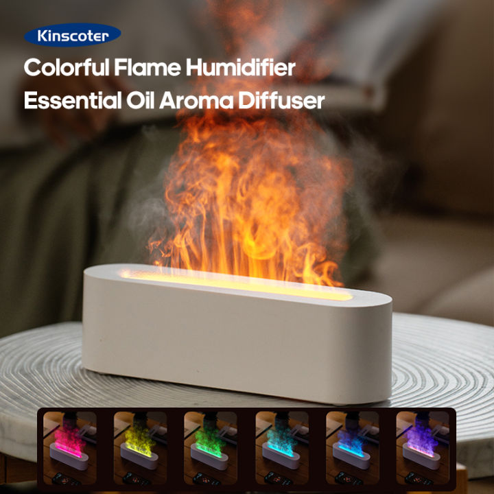 Simulated Flame Aromatherapy Diffuser USB Air Humidifier Desktop ...