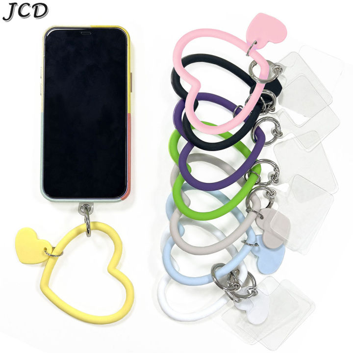 JCD Silicone Heart Loop Cell Phone Hand Wrist Strap With Key Chain ...