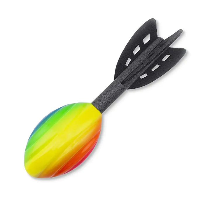 29cm Rainbow Foam Spiral Rocket Football Hand Throwing Toy for Outdoor ...